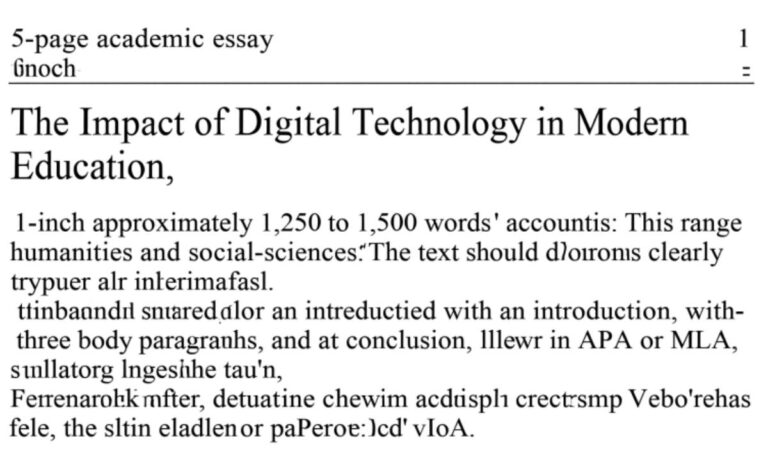 How Many Words Is a 5 Page Essay